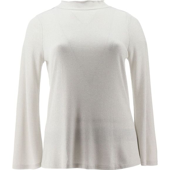 DG2 by Diane Gilman | Tops | Dg2 Diane Gilman Metallic Bellslv Ribbed ...